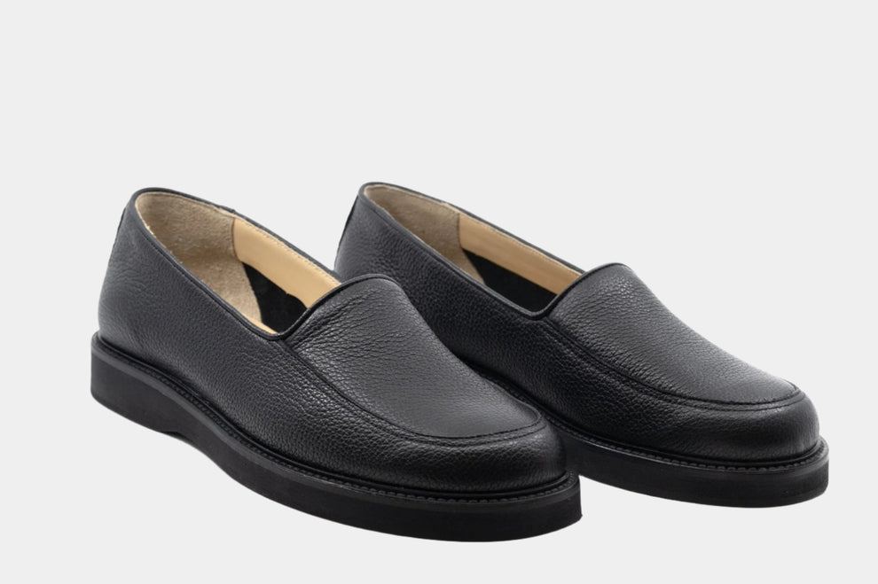 Clara Men's Loafers - Black Tumbled Leather – Seishou - Ikeda & Matsuzaki